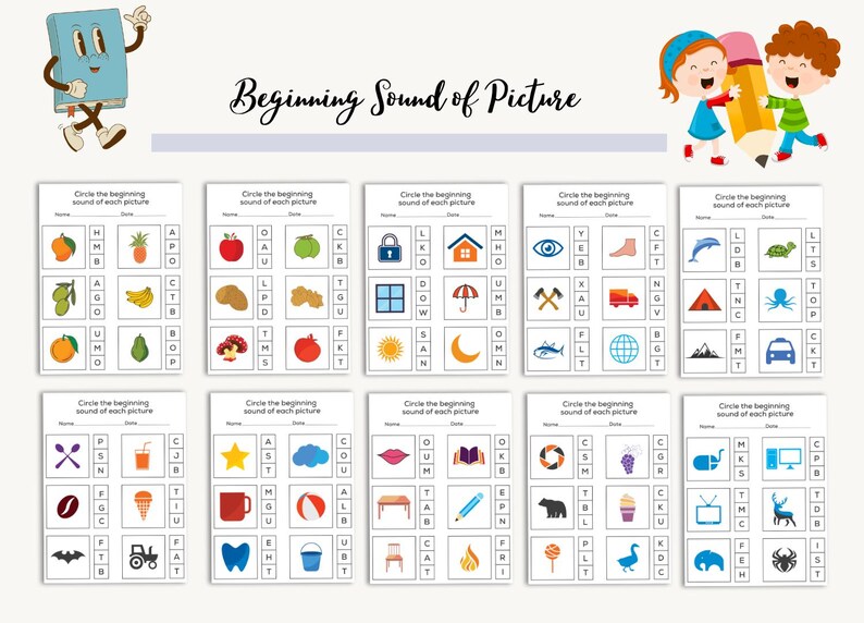 Beginning Sound, Picture Sound Matching Game, Letter Identification ...