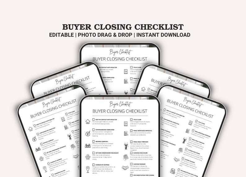 Buyer Closing Checklist for Home Purchase, Real Estate Closing ...