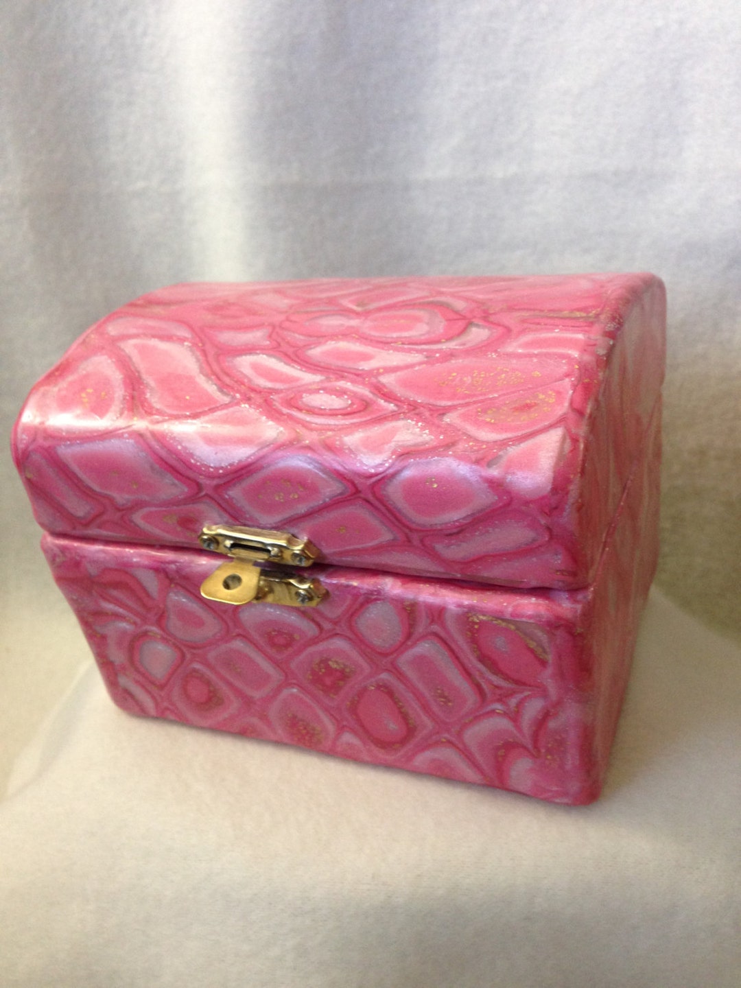 Trinket Box Pink Cherry Polymer Clay Treasure Chest - Etsy