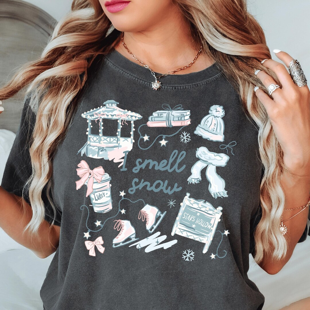 Comfort Colors®watercolor I Smell Snow Christmas Shirt, Winter Crewneck ...