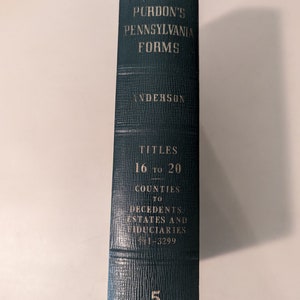 Purdon's Pennsylvania Forms - Titles 16 - 20 - Law Book - Etsy