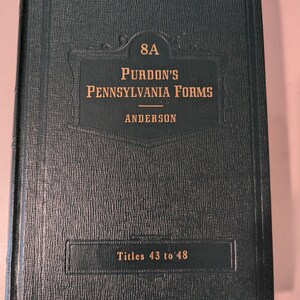 Purdon's Pennsylvania Forms - Titles 43 to 48 - Law Book - Etsy