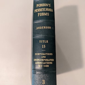 Purdon's Pennsylvania Forms - Title 15 - Law Book - Etsy