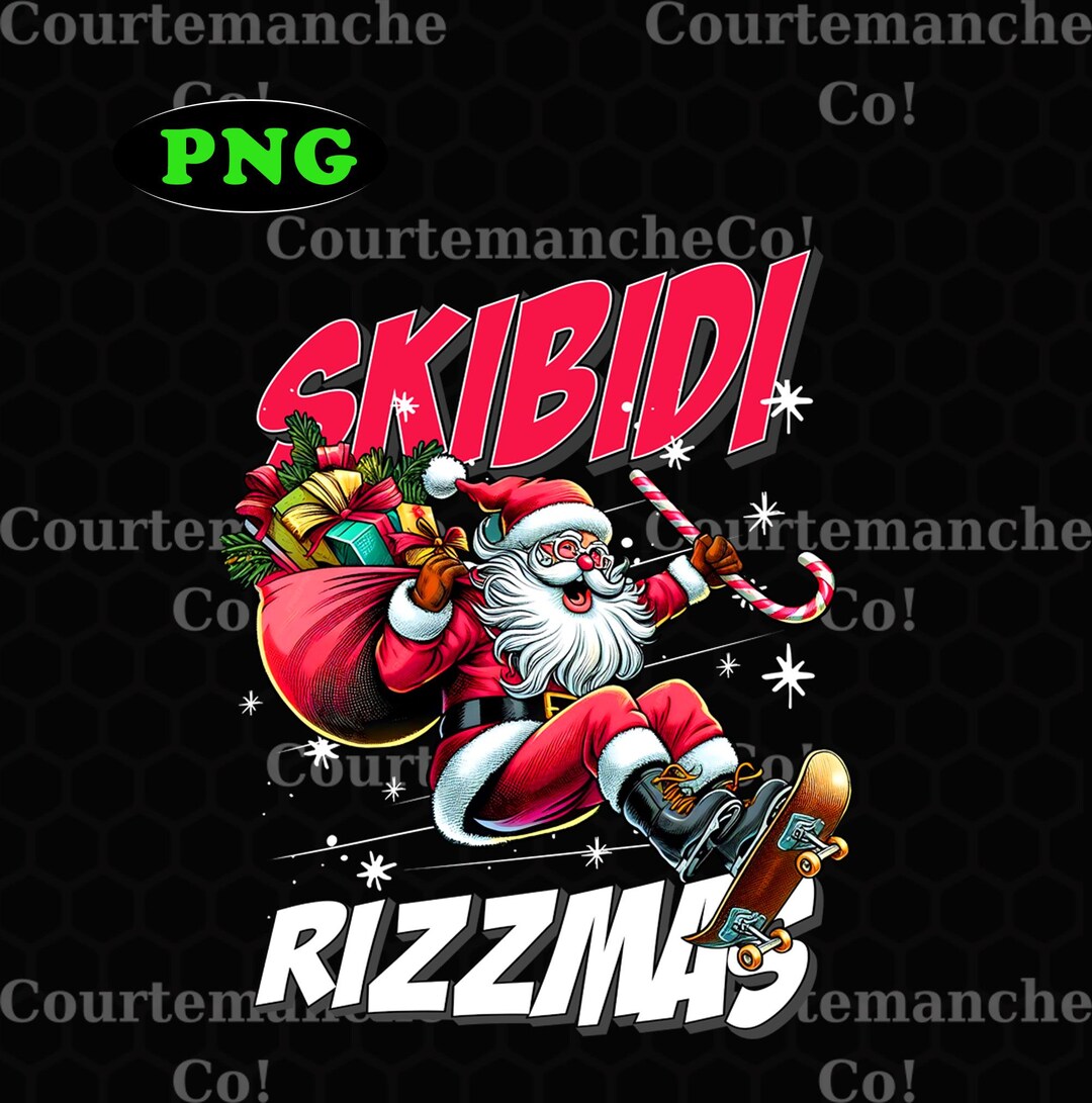 Skibidi Rizzmas Png.sigma Hat Santa SVG Rizzmas Santa Png Gen Z Gift ...