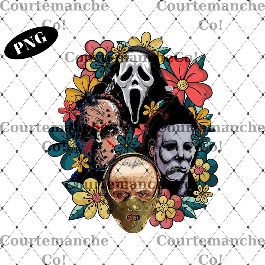 Floral Horror Movies Png,flower Halloween Horror Characters Png, Spooky ...