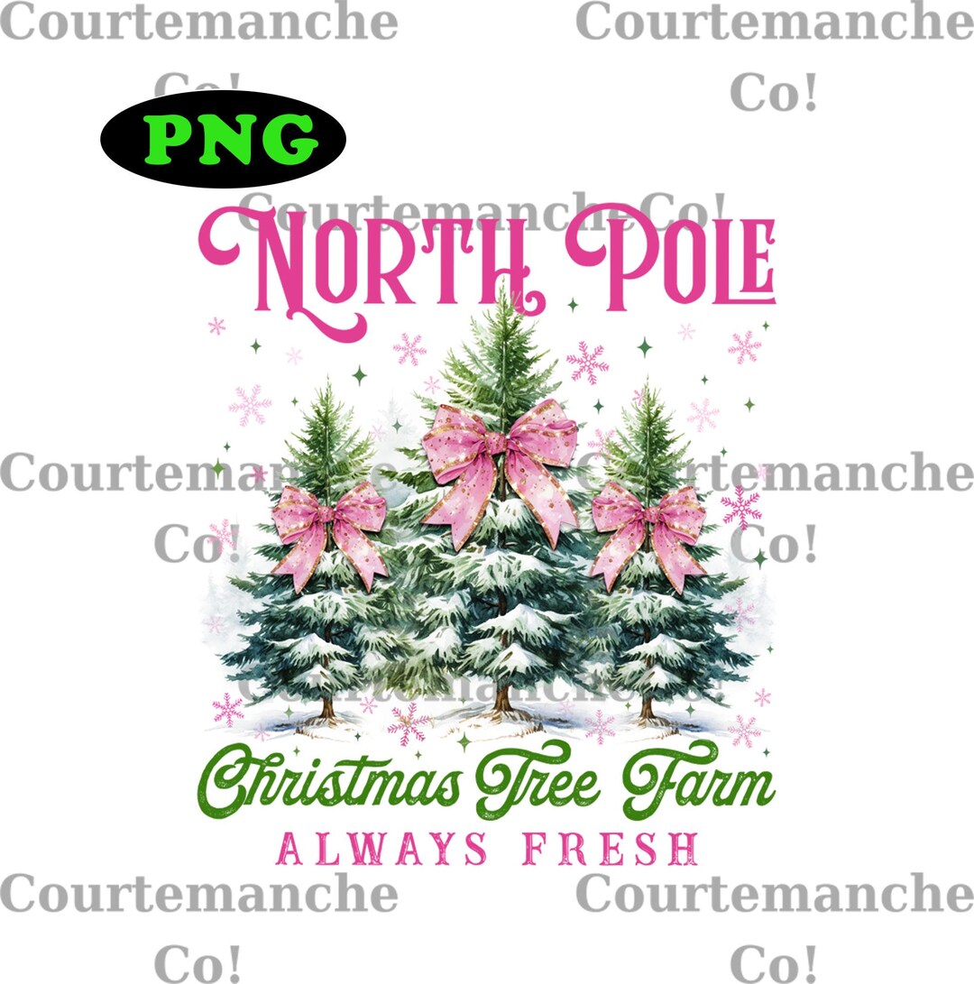 Retro North Pole Tree Farm Png, Christmas Tree Farm Fresh Png , Xmas ...