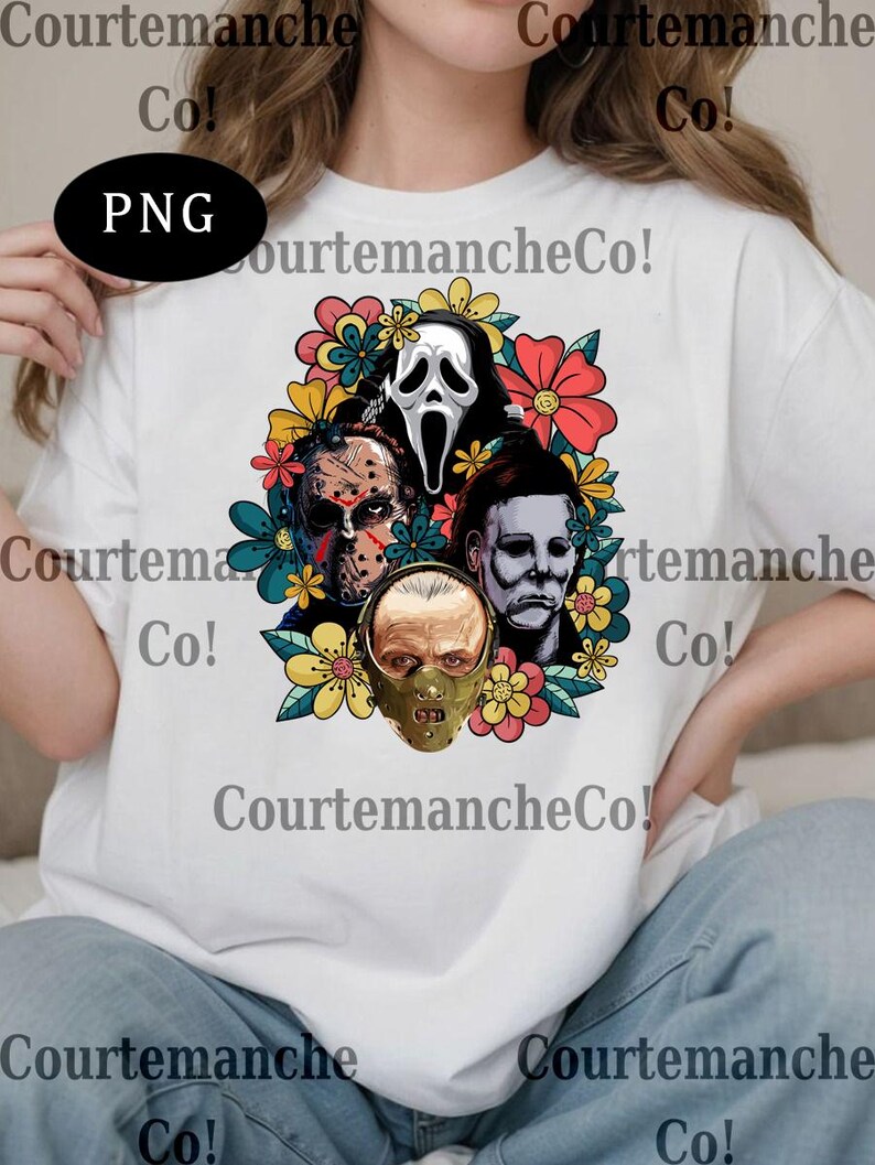 Floral Horror Movies Png,flower Halloween Horror Characters Png, Spooky ...