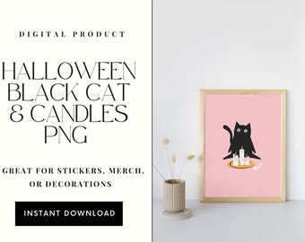 Cute Halloween Cats and Bats Watercolor PNG - Bat Clipart - Halloween ...