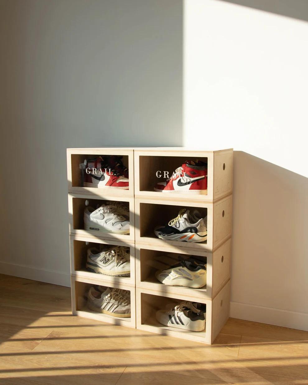 Wooden Sneaker Shoe Box, Sneaker Display Storage, Rustic Boho Home ...