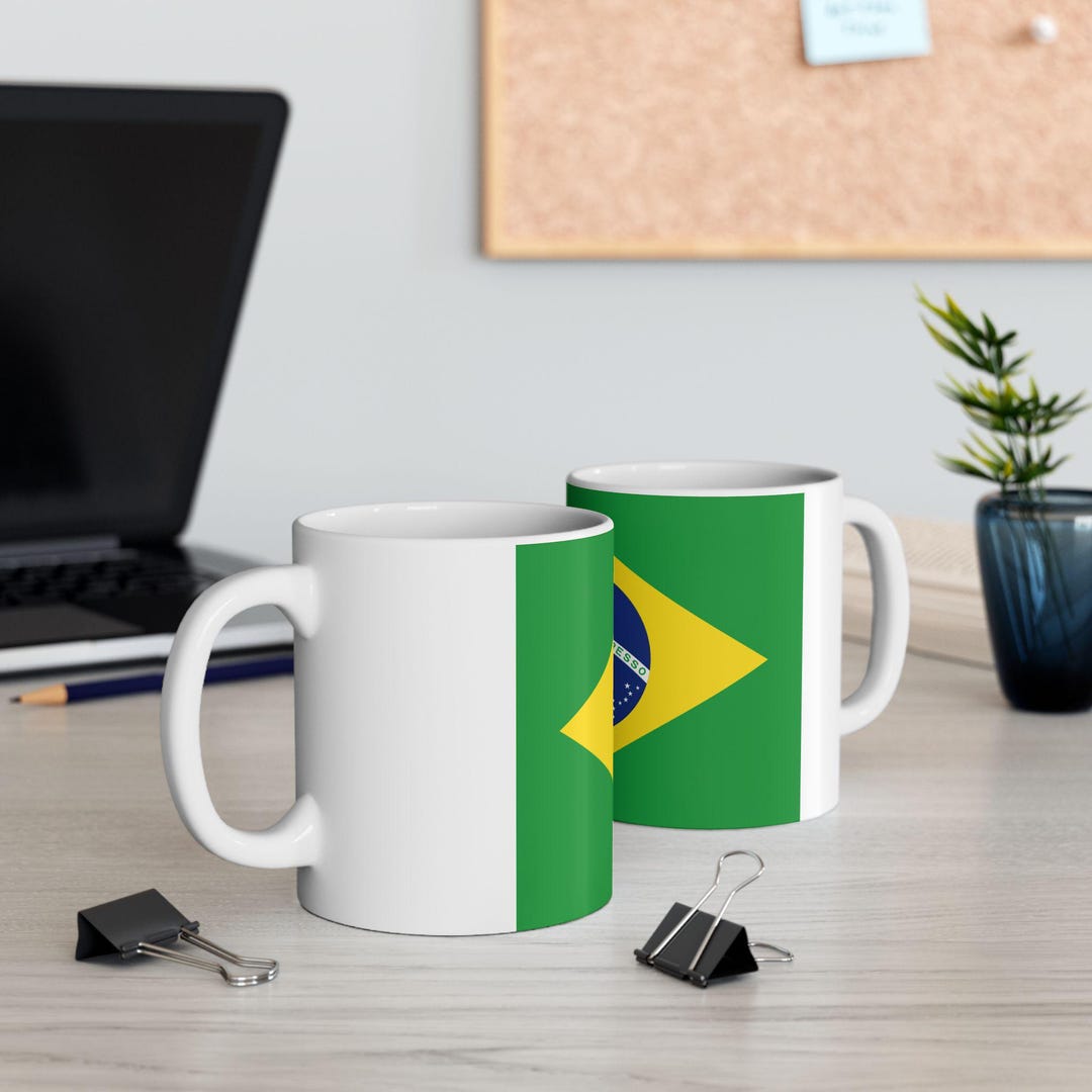 Coffee Mug Gift for Brazilian, Brazil Flag Mug, Birthday Gift, Present ...