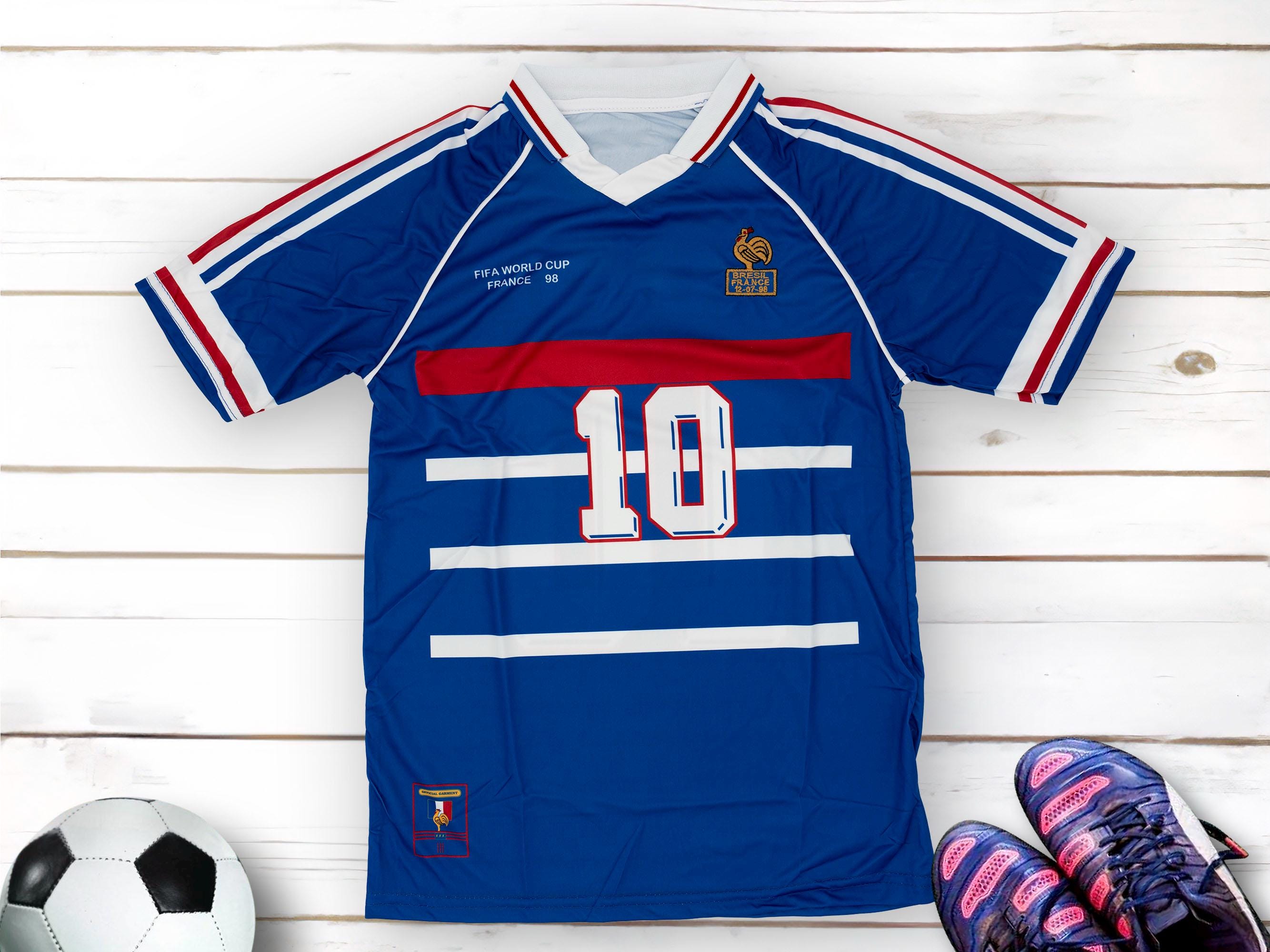 France Zidane #10 Blue Special Edition Boys, Girls Vintage Soccer ...