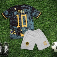 Pele Soccer Jersey Brazil Handmade Vibrant Athletic Sport Wear Quality ...
