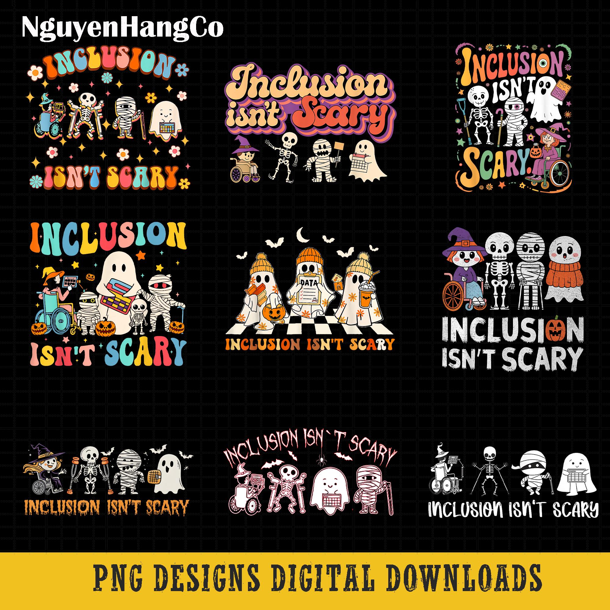 9 Inclusion Isn't Scary Png Bundle, SLP Halloween Png, Sped Teacher Png ...