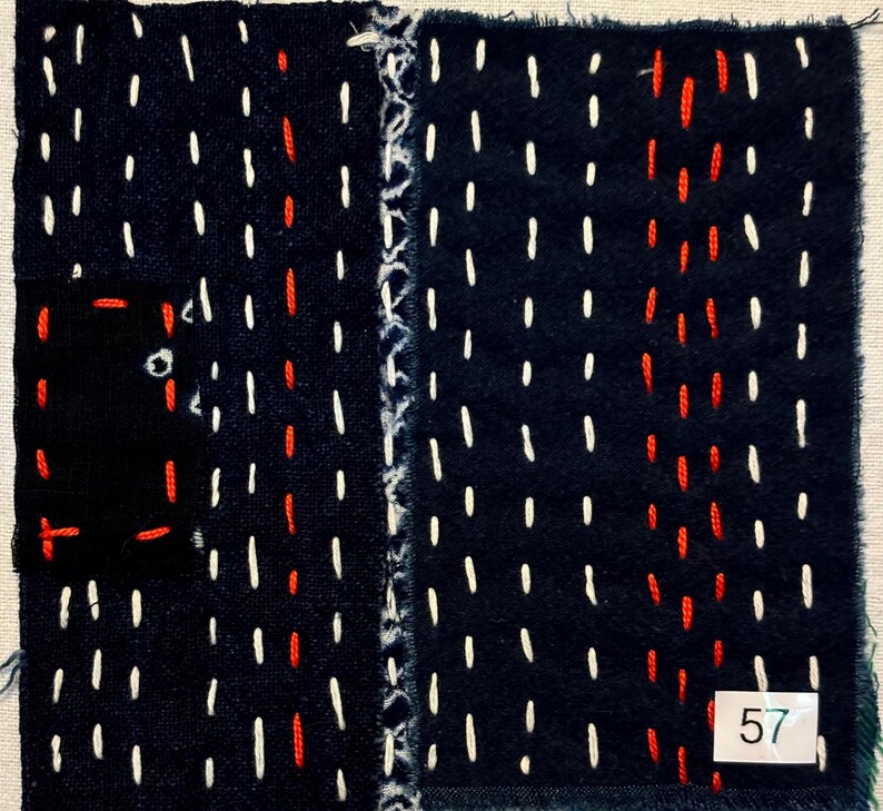 Boro Patch: Vintage Japanese Fabric With Sashiko Stitching - Etsy