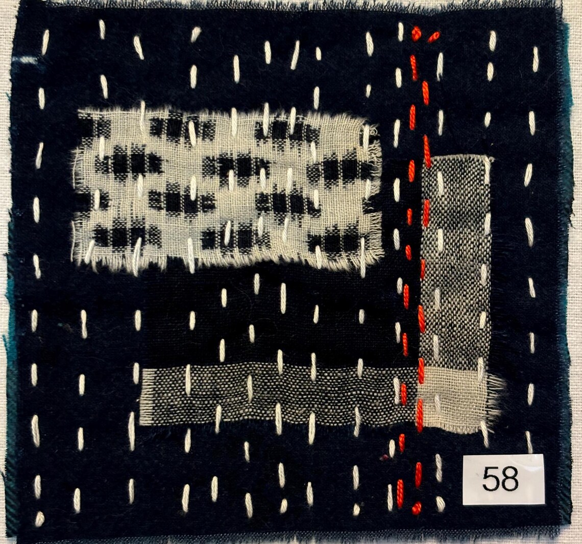 Boro Patch: Vintage Japanese Fabric With Sashiko Stitching - Etsy