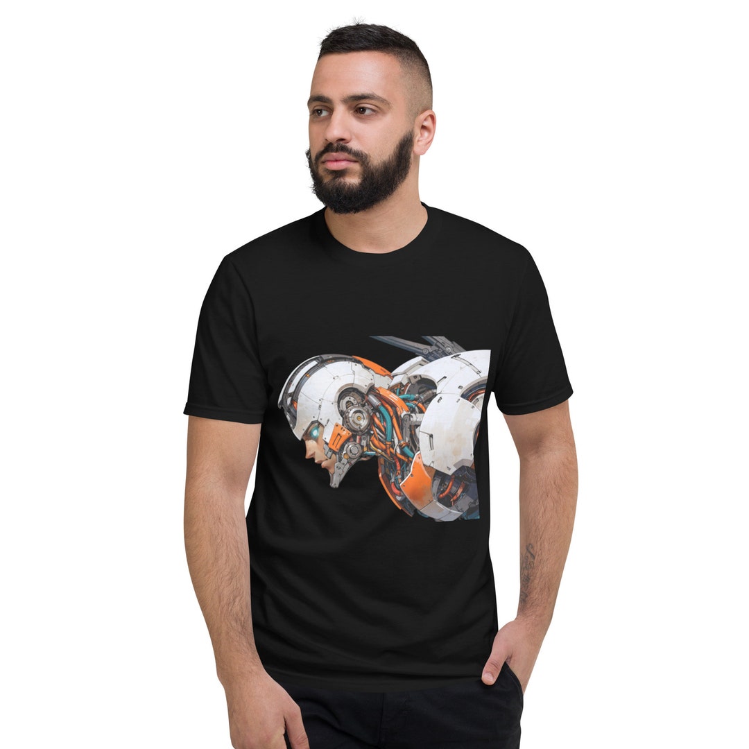 Anime Flying Meca T-shirt Short Sleeve TM Fun Graphic Tee for Anime ...