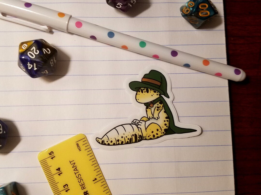 Leopard Gecko Wizard Vinyl Sticker - Etsy