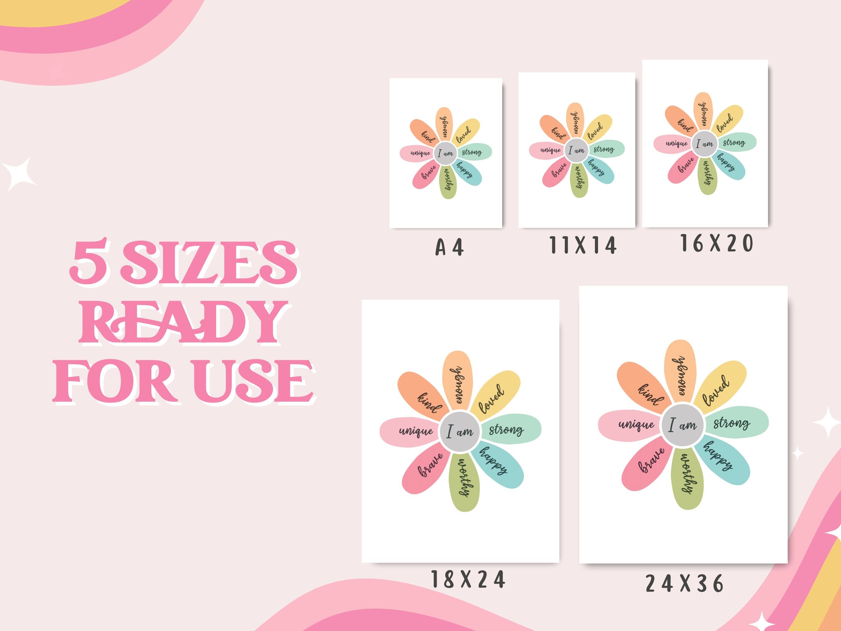 Flower Affirmation for Kids, Classroom Posters, Playroom Poster ...