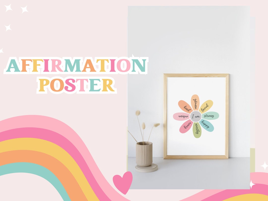 Flower Affirmation for Kids, Classroom Posters, Playroom Poster ...