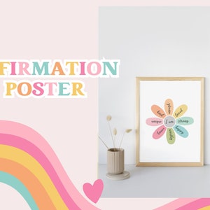 Flower Affirmation for Kids, Classroom Posters, Playroom Poster ...