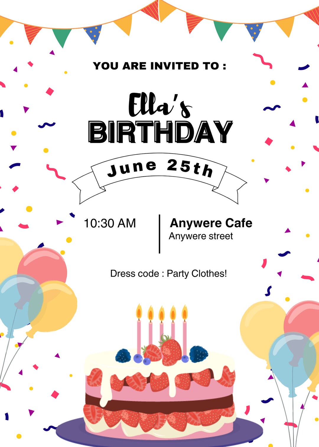 Colorful Playful Birthday Party Invitation - Etsy