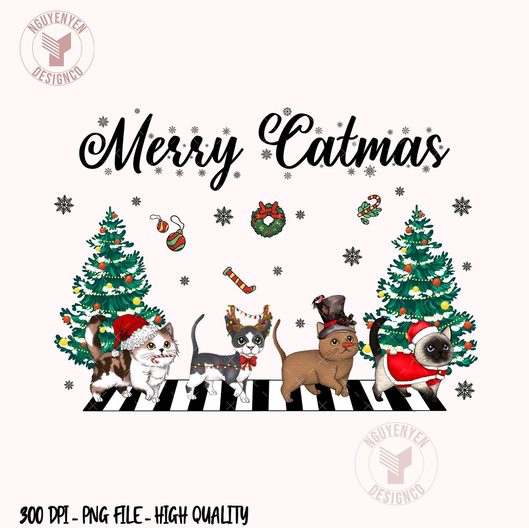 Cat Christmas Png, Merry Catmas Png, Cat Lover Png, Cat Png, Meowy ...