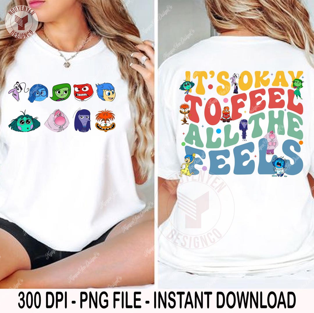 Inside Out It's Okay to Feel All the Feels Png, Mental Health Png ...