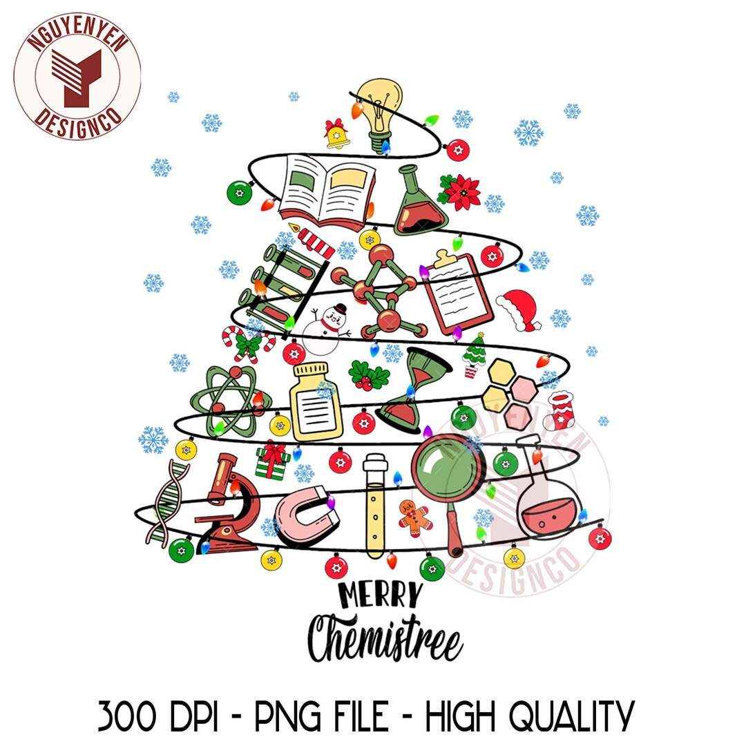 Merry Chemistree Christmas Png, Chemistry Teacher Shirt Png, Chemistry ...