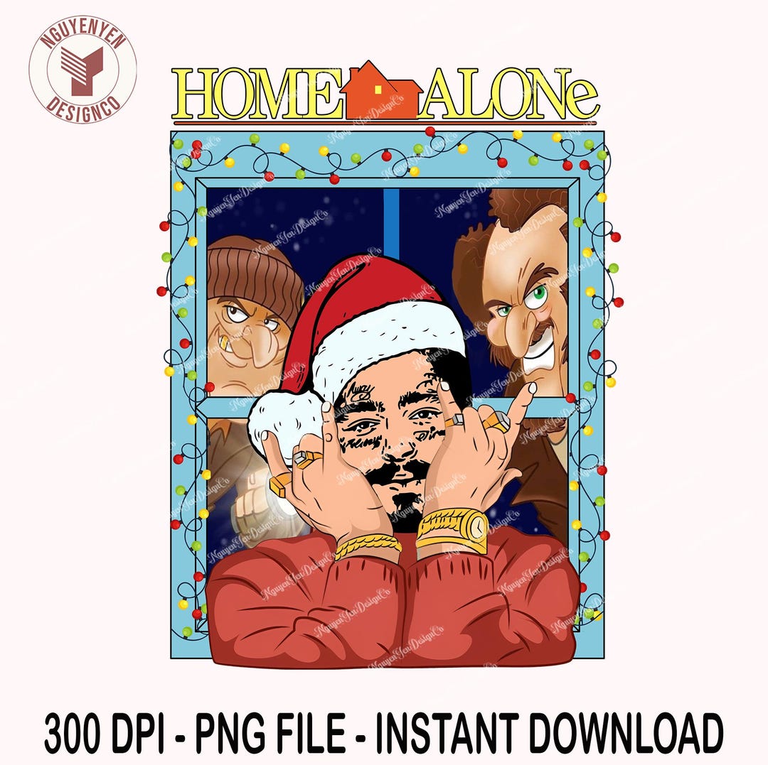 Home Alone Post Malone Christmas Png, Christmas 90s Movie Png, Merry ...