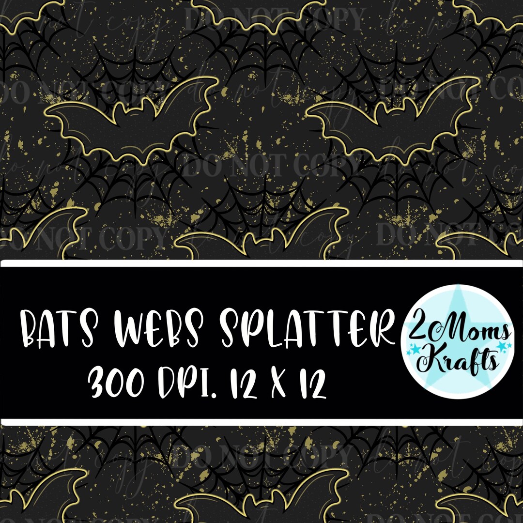 Neon Bats - 2 Seamless Patterns and a Single Png YELLOW Neon Bats and ...