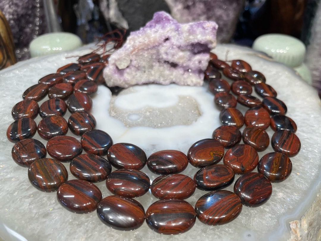 20mm X 16mm Tiger Iron Oval Gemstone Beads - Etsy
