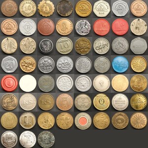 Collection of Vintage Tokens - Assorted Designs and Values - Set of 59 ...