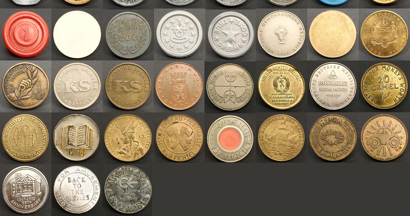 Collection of Vintage Tokens Assorted Designs and Values Set of 59 - Etsy