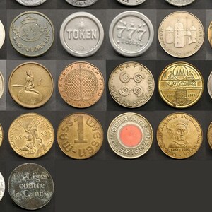 Collection of Vintage Tokens - Assorted Designs and Values - Set of 59 ...