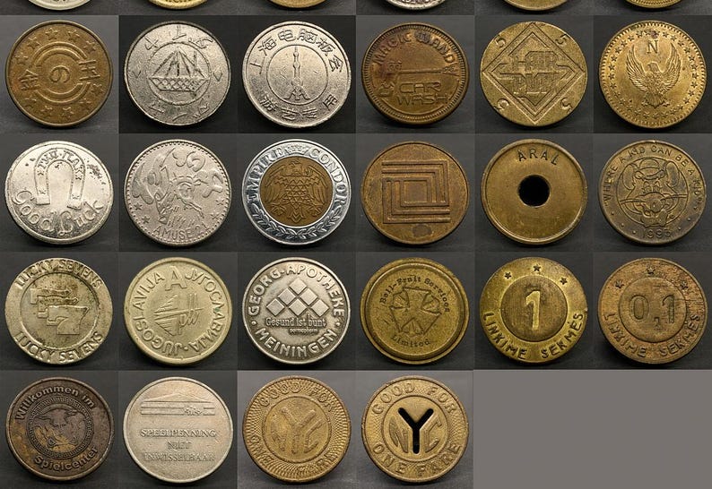 Vintage Token Collection - Set of 46 Diverse Tokens - Etsy