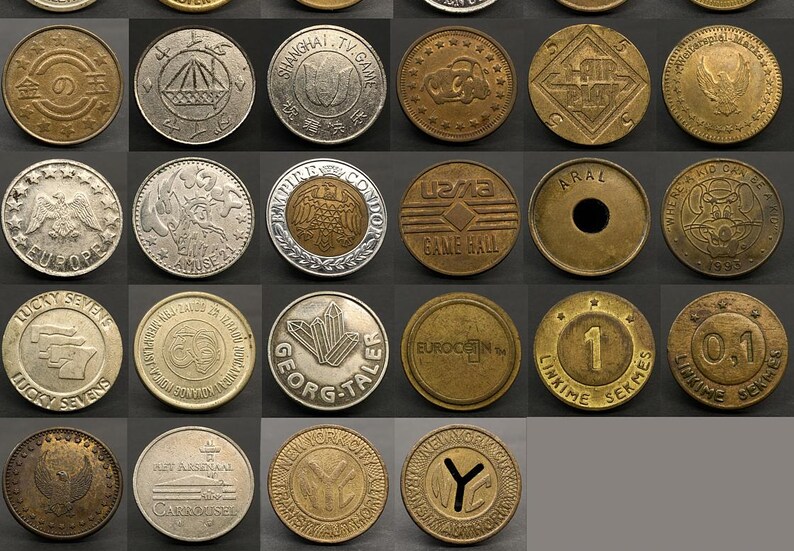 Vintage Token Collection - Set of 46 Diverse Tokens - Etsy