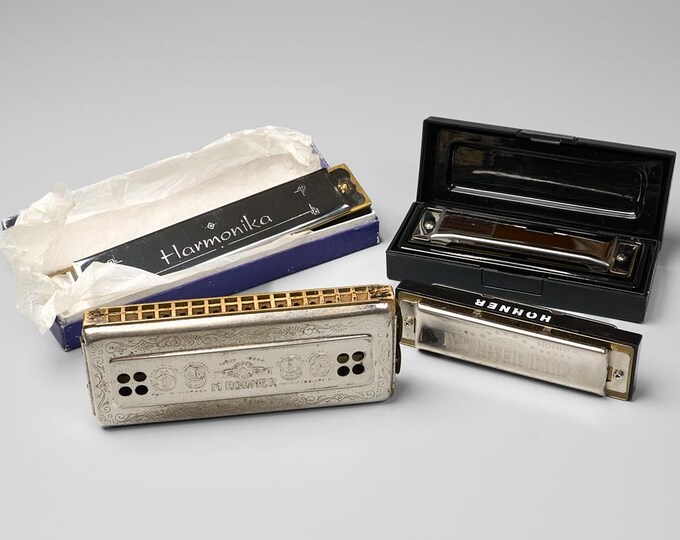 Set of 4 Vintage Harmonicas - Hohner & Harmonik Models - Etsy