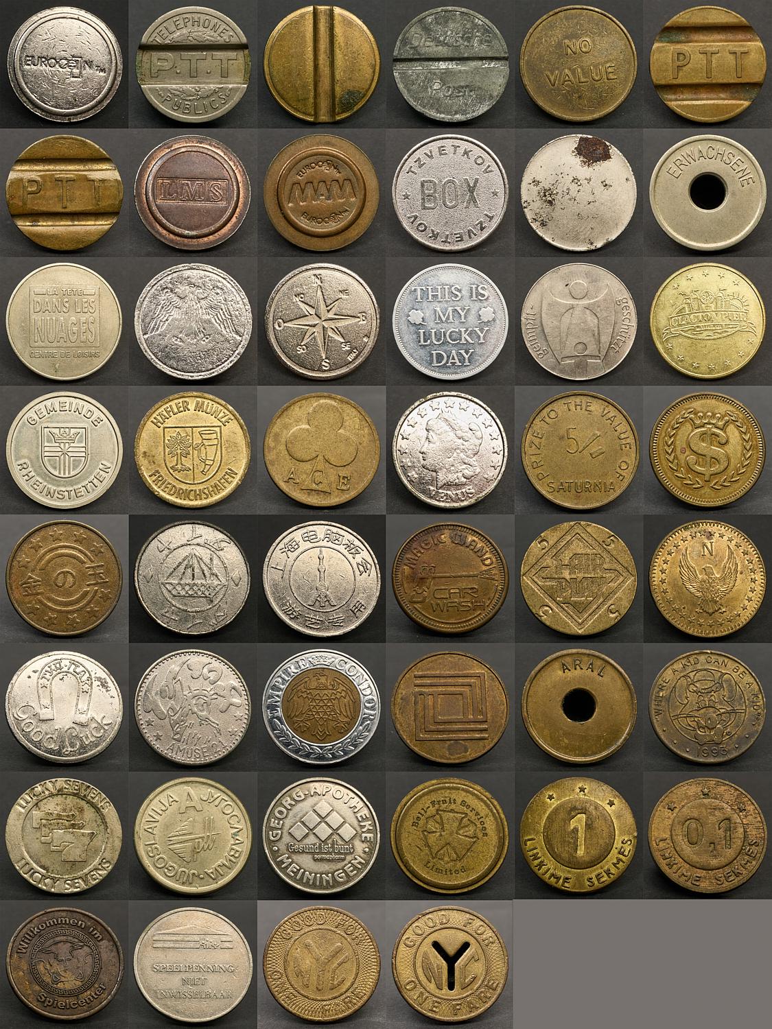 Vintage Token Collection - Set of 46 Diverse Tokens - Etsy