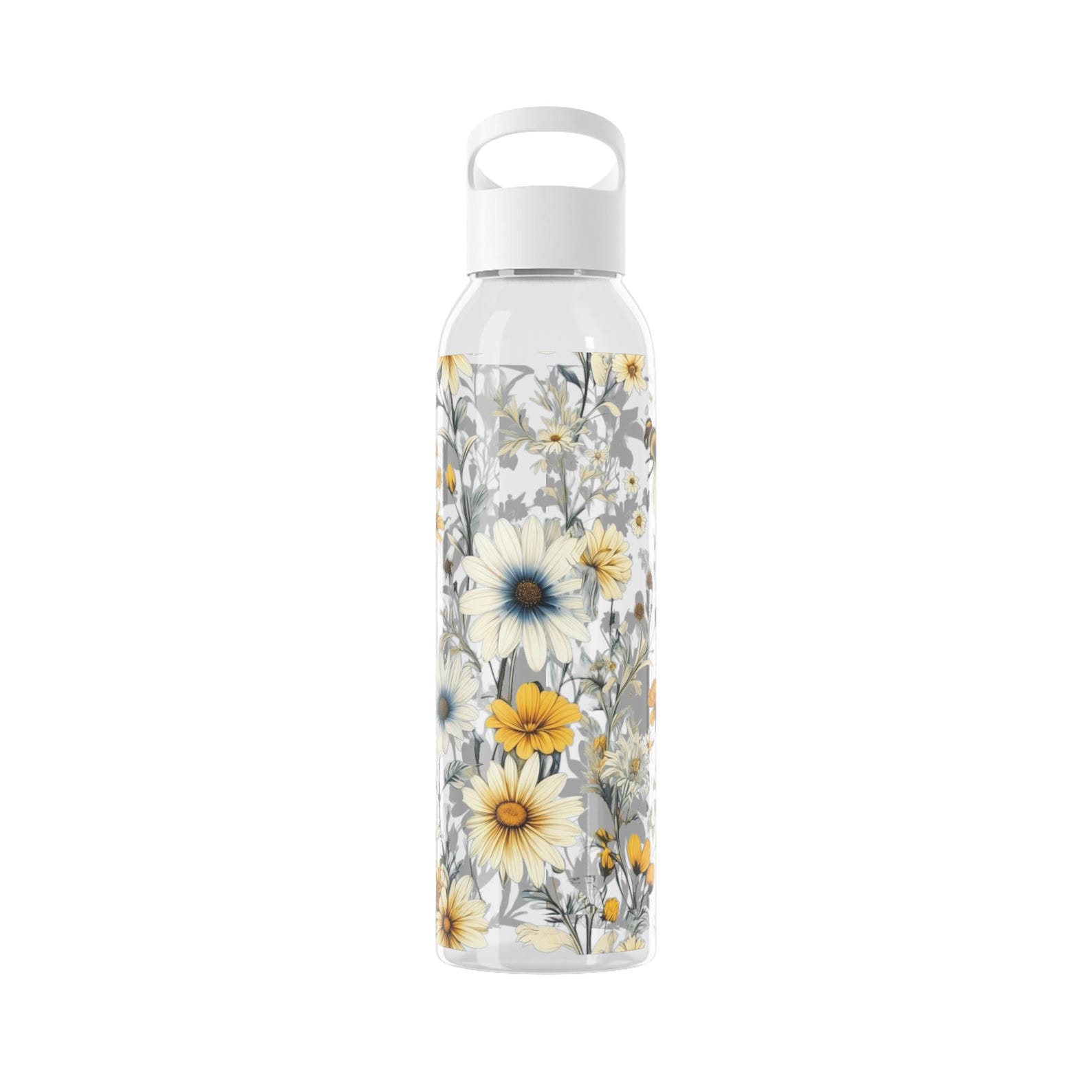 Oh so Pretty Floral Water Bottle With Bumble Bee and Daisy Design ...