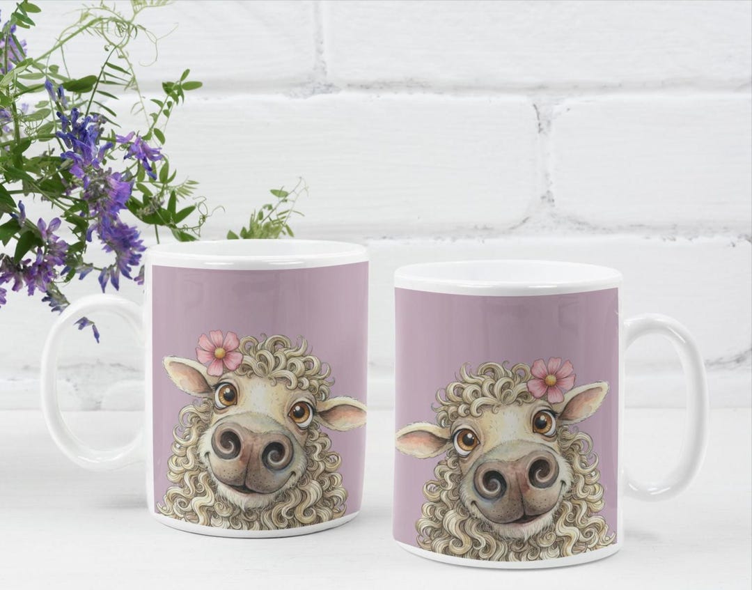 Cute Sheep Mug. Funny Mugs for Sheep Enthusiasts. Unique Gifts for Her ...