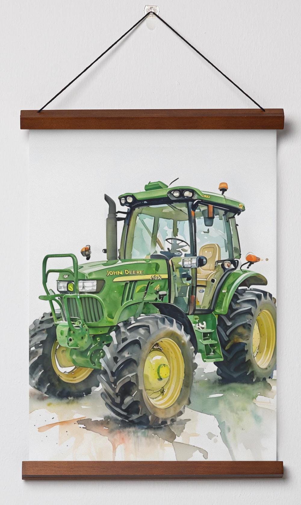 Watercolour John Deere Tractor Art Print Farmhouse Decor, Agriculture ...