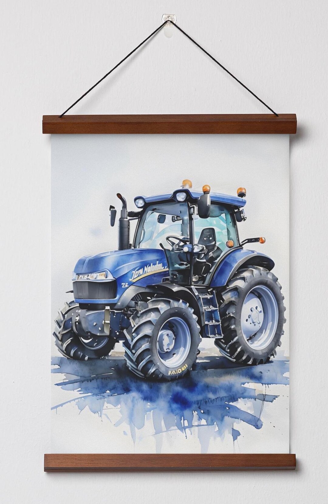New Holland Watercolour Tractor Art Print, Water Colour Farm Decor ...