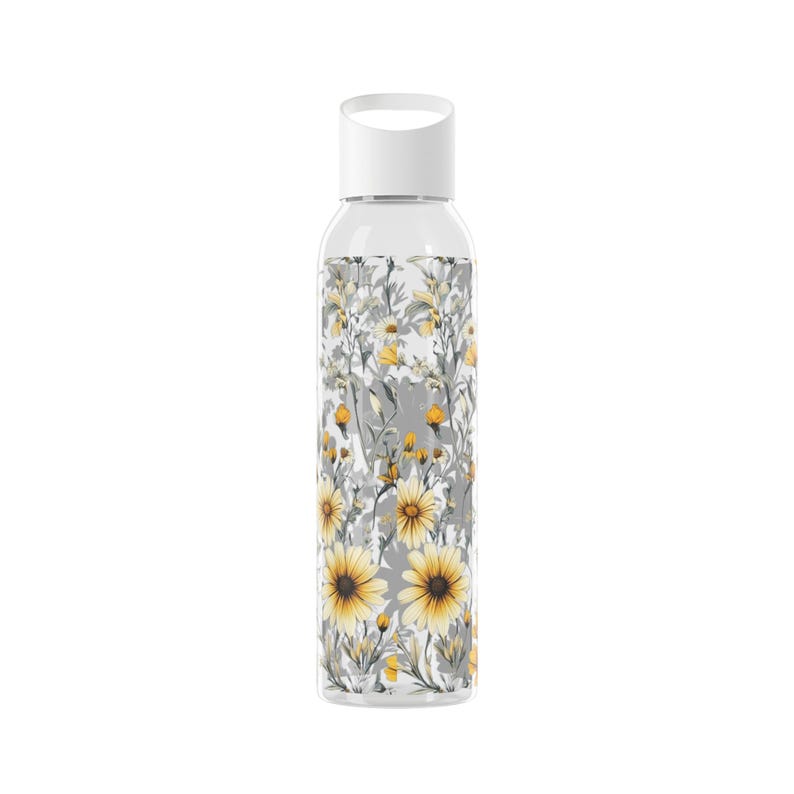 Oh so Pretty Floral Water Bottle With Bumble Bee and Daisy Design ...