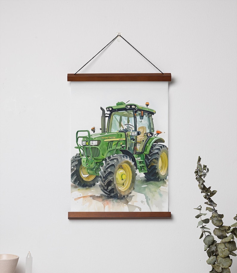 John Deere Tractor Watercolour Print | Farmhouse Decor.agriculture Wall ...