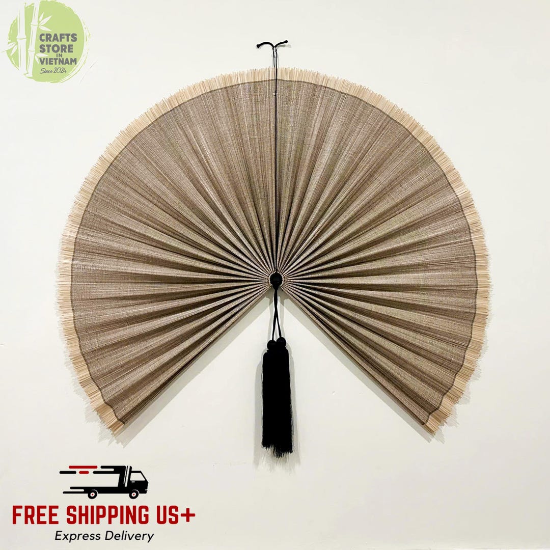 Bamboo Wall Fan, Wall Fan, Bamboo Fan, Bambo Fan Decor, Fan Decor ...