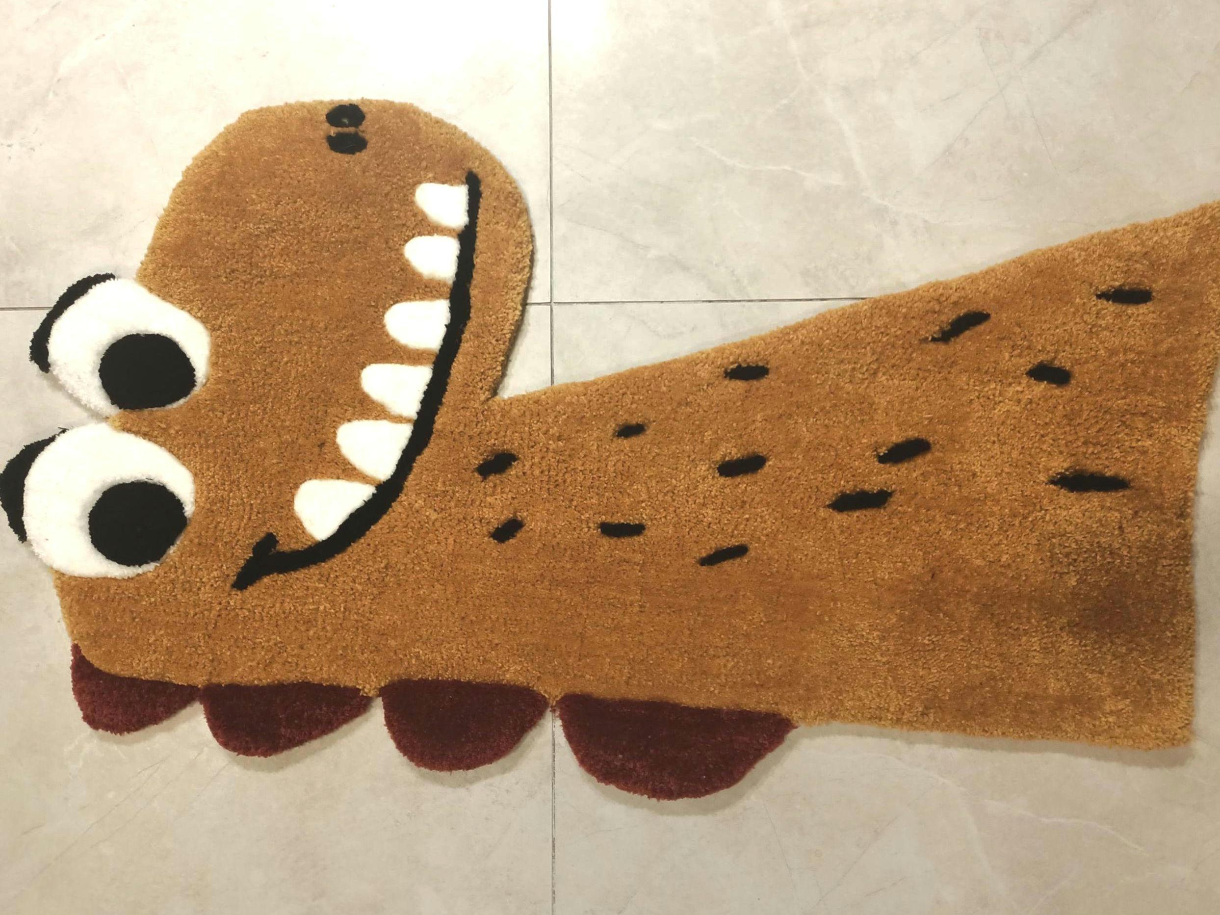 Handmade Tufted Dinosaur Rug - Playful and Unique Decor for Kids' Rooms ...