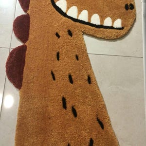 Handmade Tufted Dinosaur Rug - Playful and Unique Decor for Kids' Rooms ...