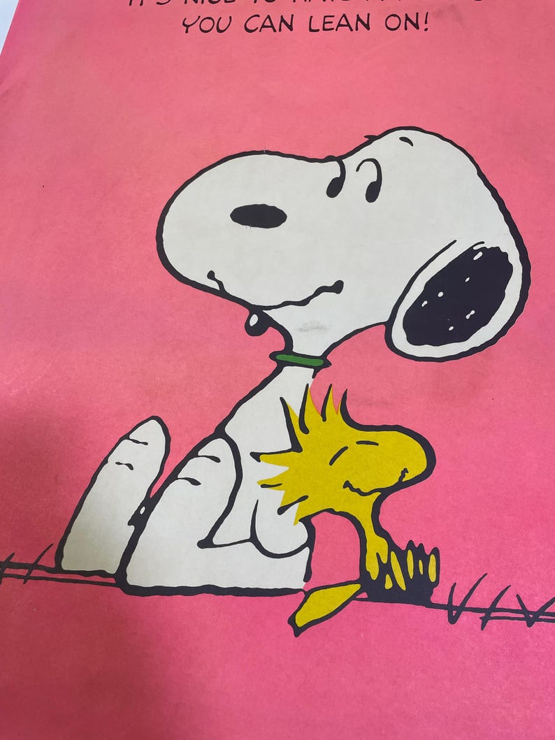 Snoopy Vintage Hallmark Poster 'it's Nice to Have a Friend You Can Lean ...