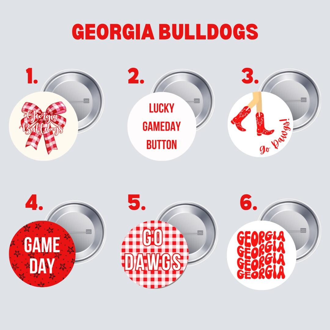 Georgia Bulldogs 3 Buttons - Etsy