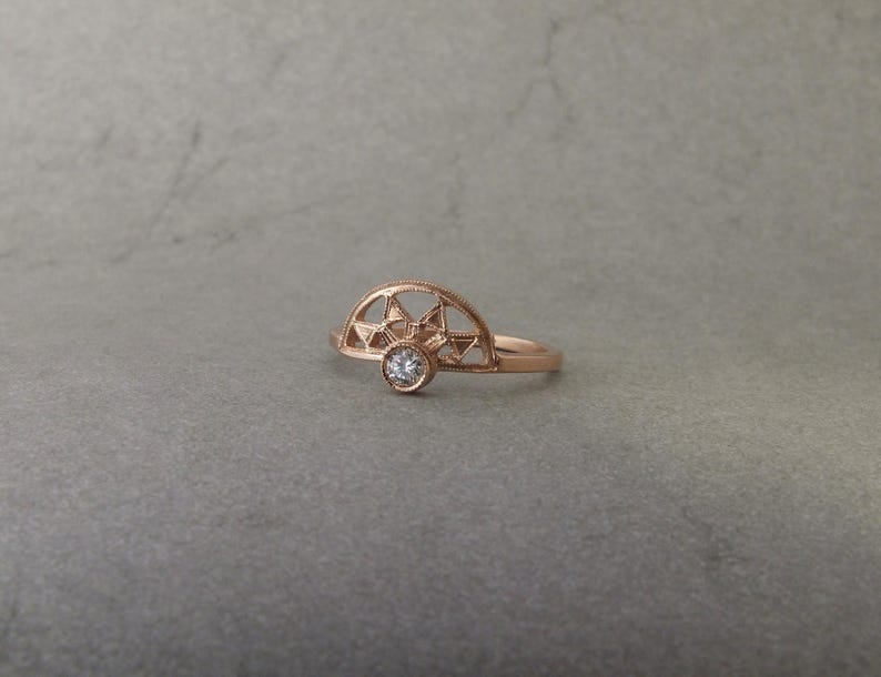 The Victoria Ring 18k Gold Art Deco Diamond Ring | Etsy